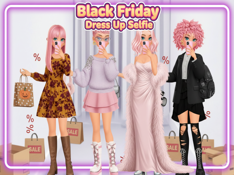 Black Friday Dress Up Selfie 🕹️ Play online on SGameS